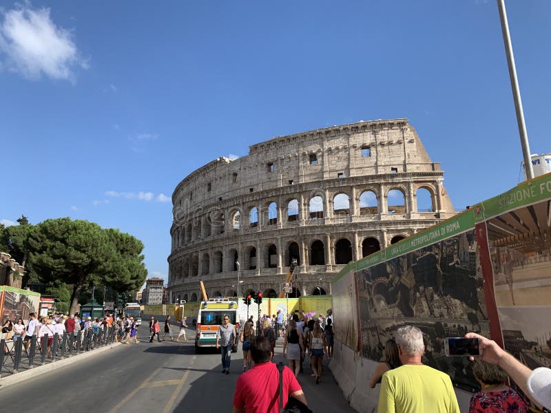 Colosseum View from Italy in Summer Editorial Photography - Image of ...