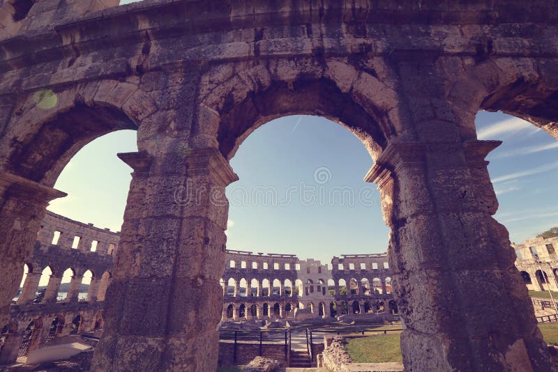 Colosseum Walls in Rome, Italy Stock Photo - Image of capture, arena ...