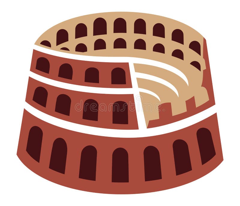Het Pictogram Van Rome - Coliseum Vector Illustratie - Illustratie ...