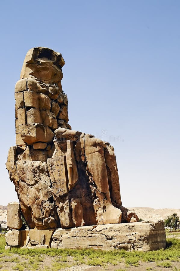 Colossi of Memnon stock photo. Image of sitting, egyptian - 12601174