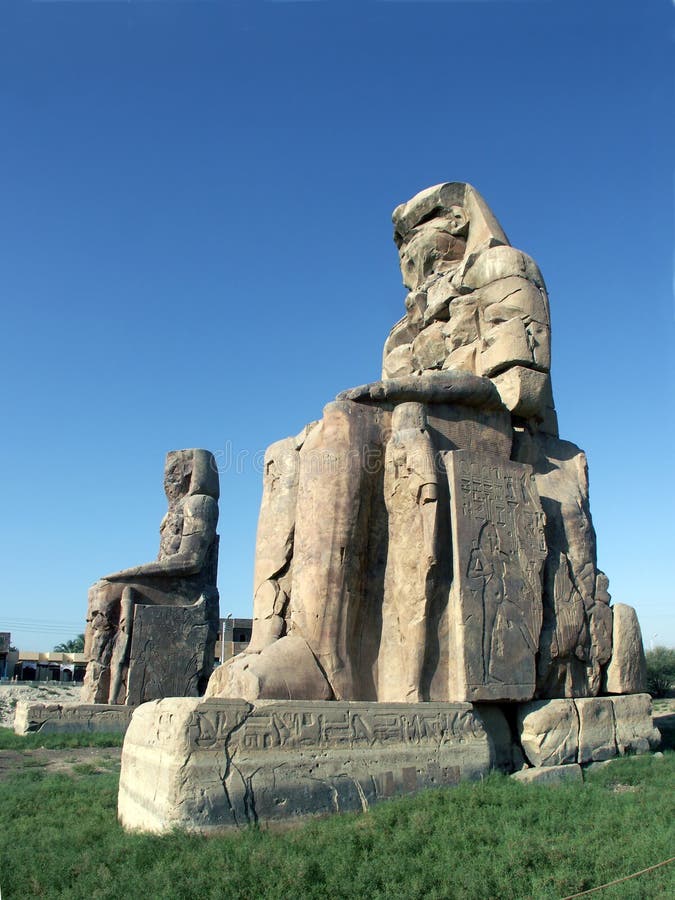 Colossi of Memnon in Thebes Stock Image - Image of colossi, travel: 3440773