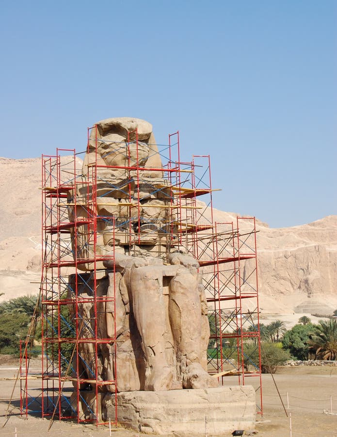 Colossi of Memnon in Thebes (Luxor) Stock Image - Image of egyptian ...