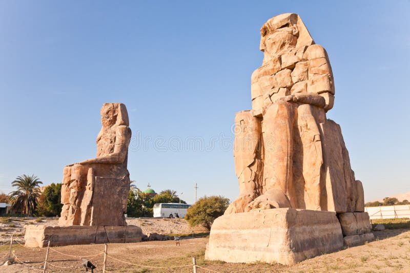Colossi of Memnon, Valley of Kings, Luxor, Egypt Stock Image - Image of ...