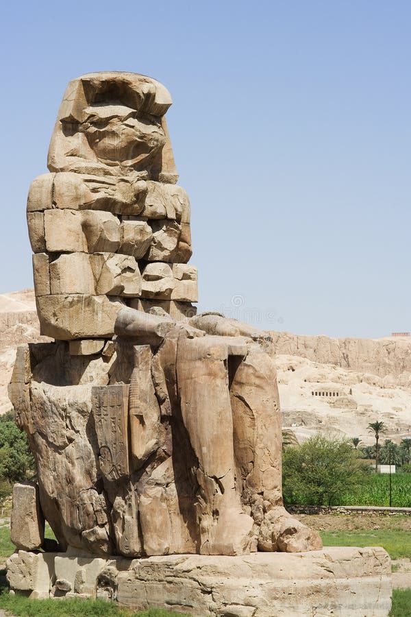Collosal of Memnon stock image. Image of queen, hieroglyphs - 155667
