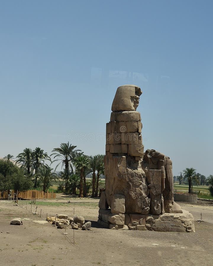 Colossi of Memnon in Egypt stock image. Image of building - 272469425