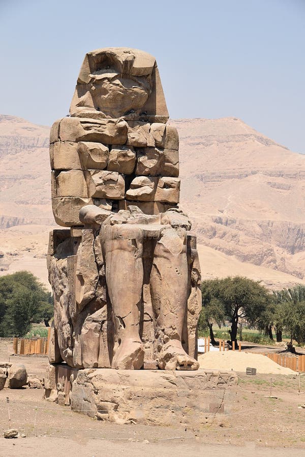 Colossi of Memnon in Egypt stock image. Image of temple - 272469453