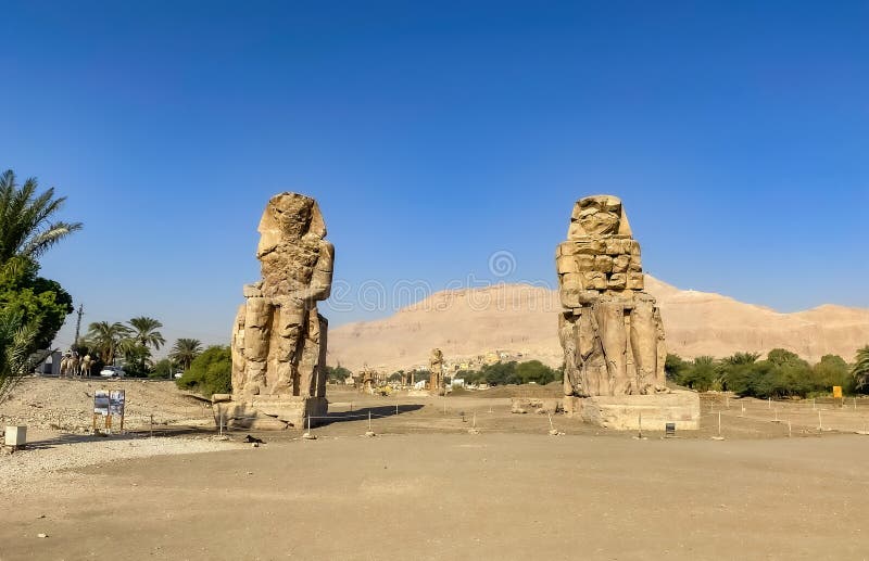 Colossi of Memnon, Two Massive Stone Statues Representing the Pharaoh ...