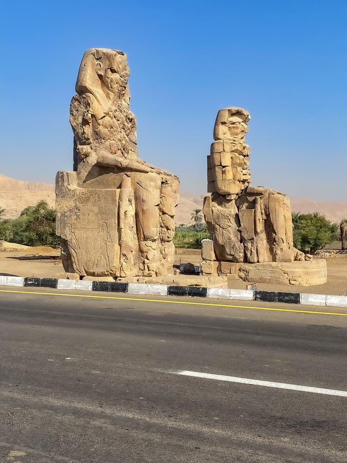 Colossi of Memnon, Two Massive Stone Statues Representing the Pharaoh ...