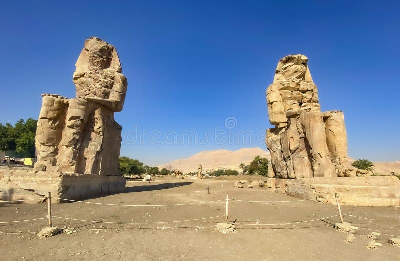 Colossi of Memnon, Two Massive Stone Statues Representing the Pharaoh ...