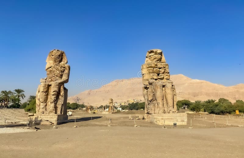 Colossi of Memnon, Two Massive Stone Statues Representing the Pharaoh ...