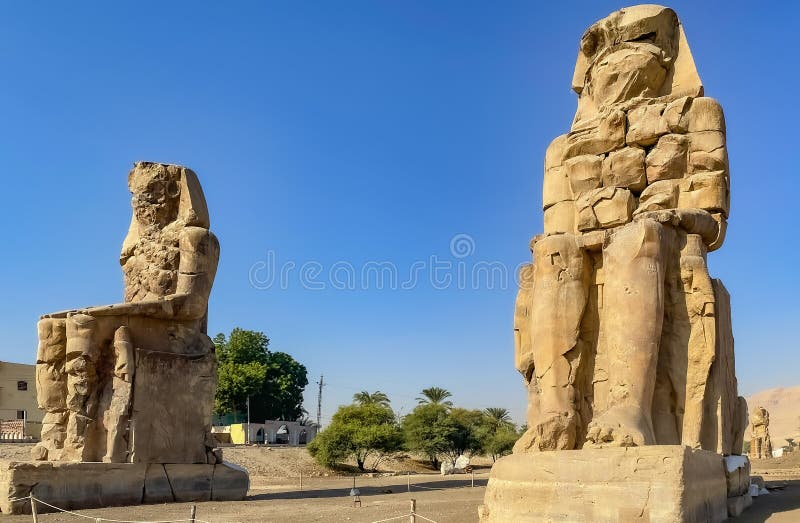 Colossi of Memnon, Two Massive Stone Statues Representing the Pharaoh ...