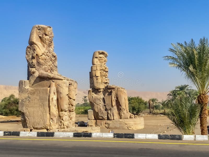 Colossi of Memnon, Two Massive Stone Statues Representing the Pharaoh ...
