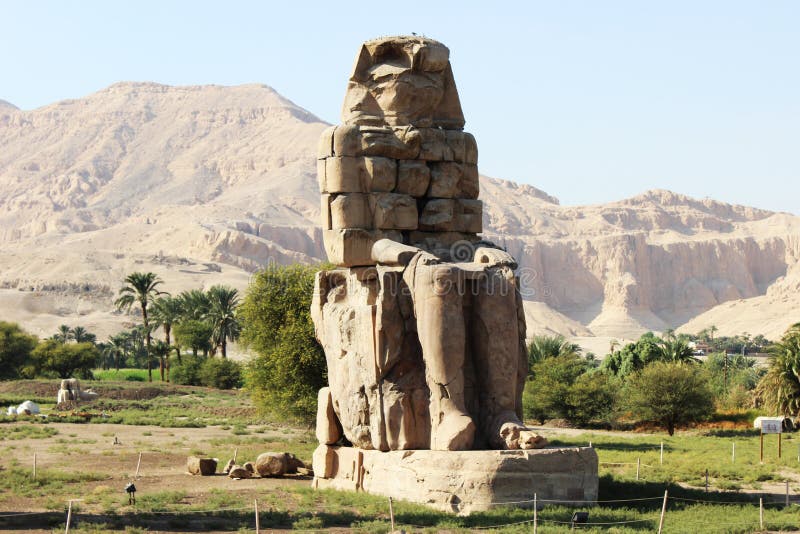 The colossus of Memnon stock photo. Image of background - 91316004