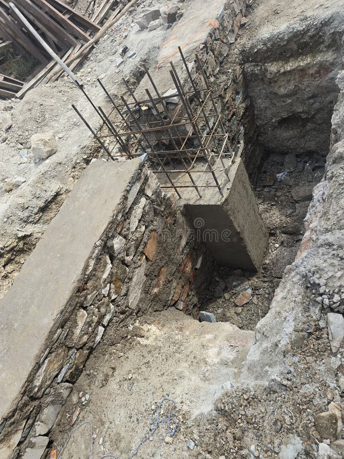 Coloum Foundation of a Factory, Base of Construction Stock Image ...