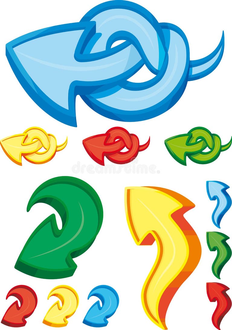 Different Colour Arrows Set Stock Illustrations – 228 Different Colour ...