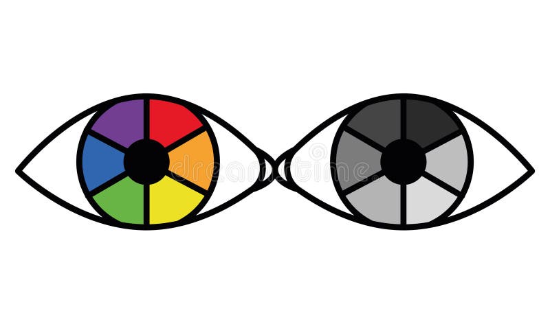 Colour Blindness Disease and Normal Vision Stock Vector - Illustration ...