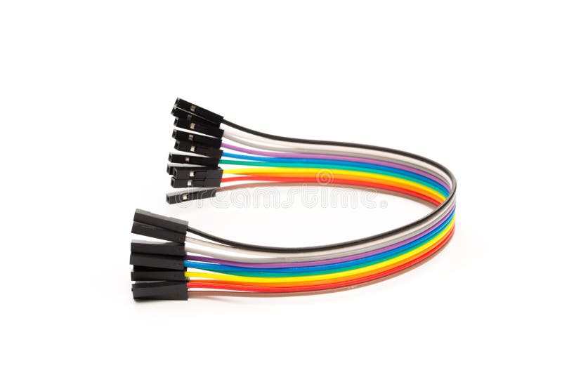 Colour Cable Bus Isolated on White Stock Image - Image of line, mass ...