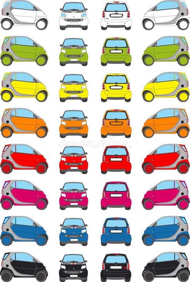 Colour car icons stock vector. Illustration of miniature - 10743239