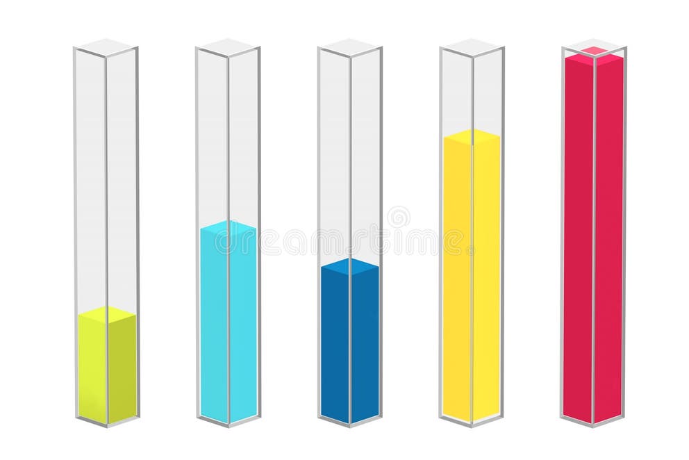 Colour Column Infographics Glass Chart Bars. 3d Rendering Stock Photo ...