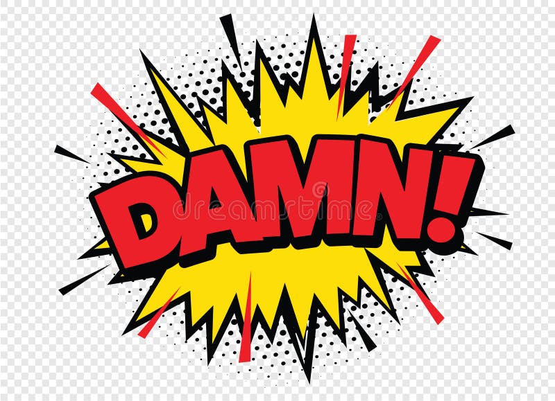 Colour Comic Speech Bubble Damn. Vector Illustration Stock Vector ...