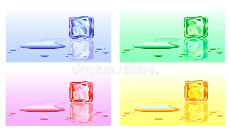 Colour cubes of ice stock vector. Illustration of yellow - 74976643