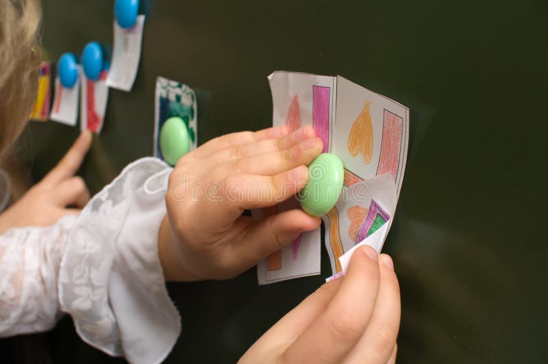 Colour decorative magnets. stock photo. Image of study - 7414880