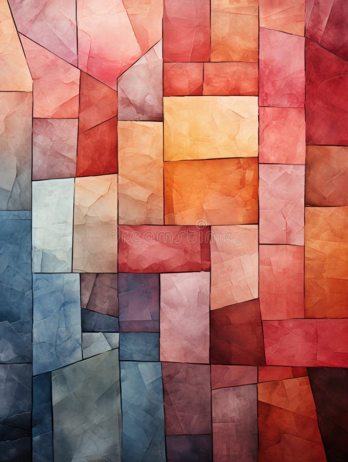 Colour Diagram Red Shades Geometric Pattern Stock Illustration ...