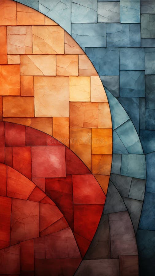 Colour Diagram Red Shades Geometric Pattern Stock Illustration ...