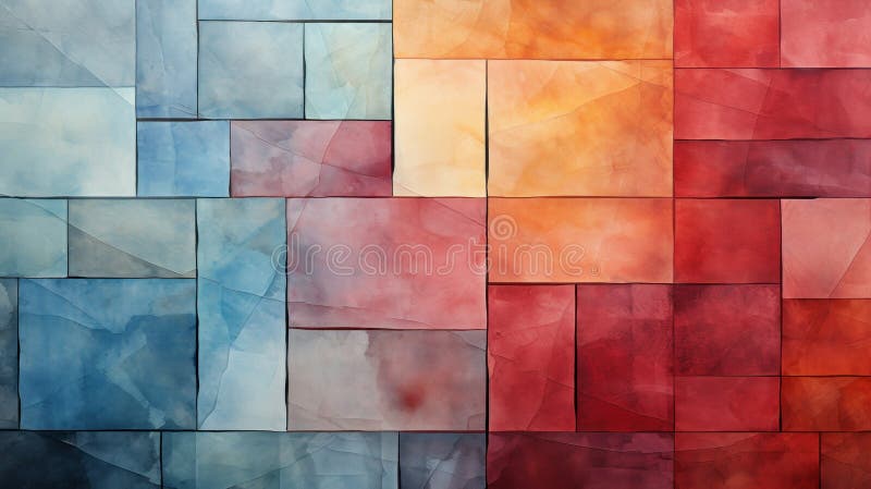 Colour Diagram Red Shades Geometric Pattern Stock Illustration ...