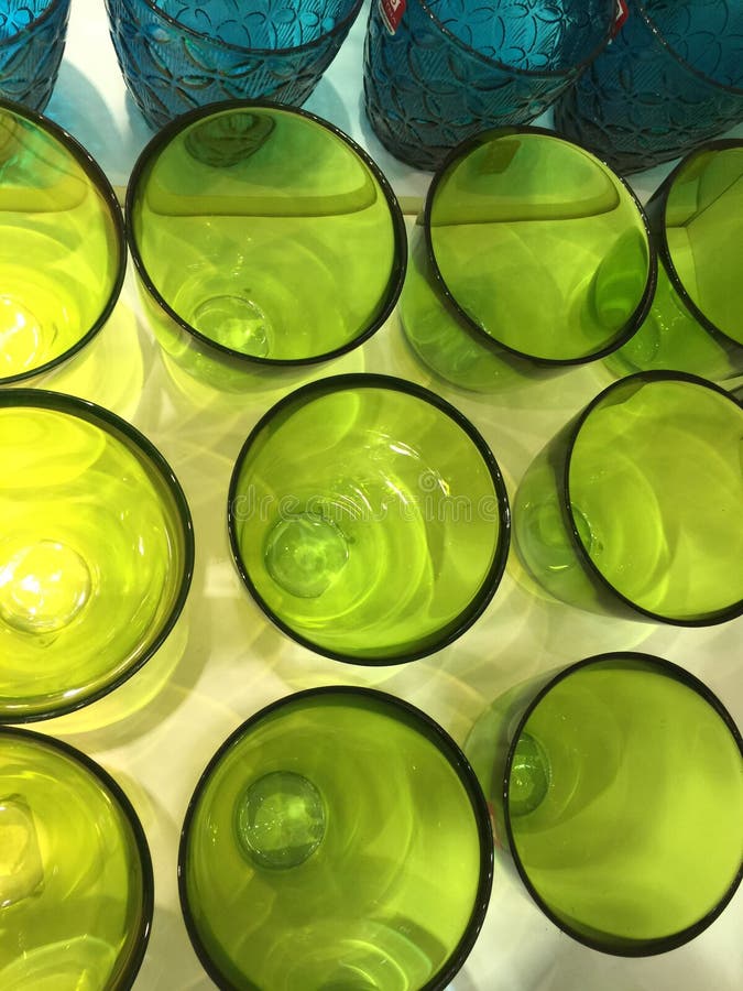 Colour empty glasses stock image. Image of shelf, colour - 66565975