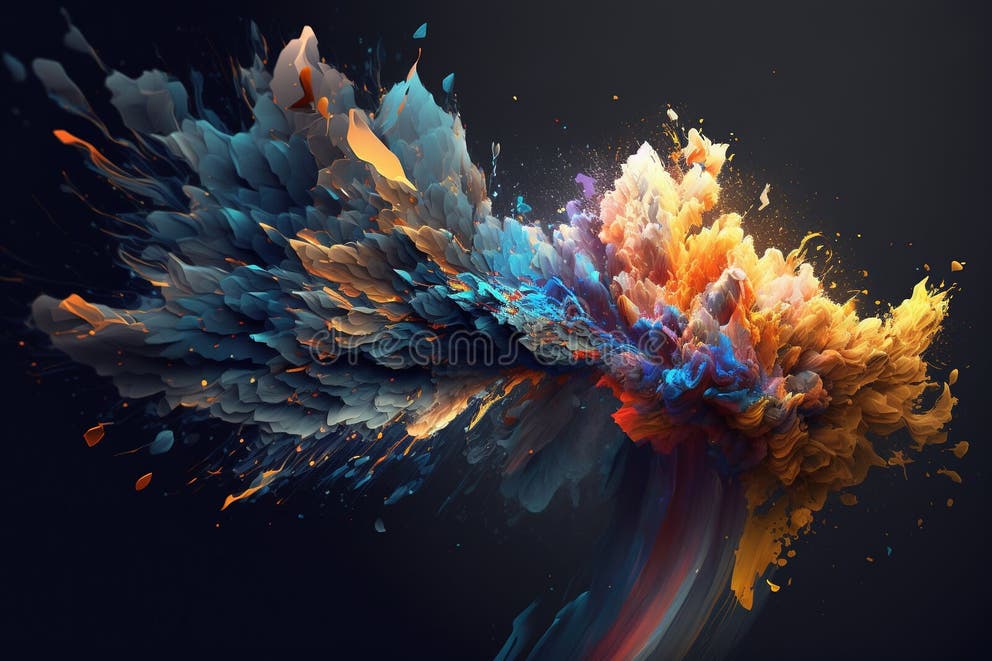 Colour Explosion in a Dark Space. Spatial Sequence Synesthesia Concept ...