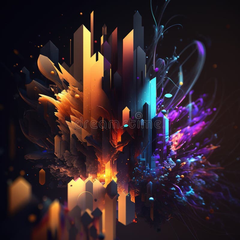 Colour Explosion in a Dark Space. Spatial Sequence Synesthesia Concept ...