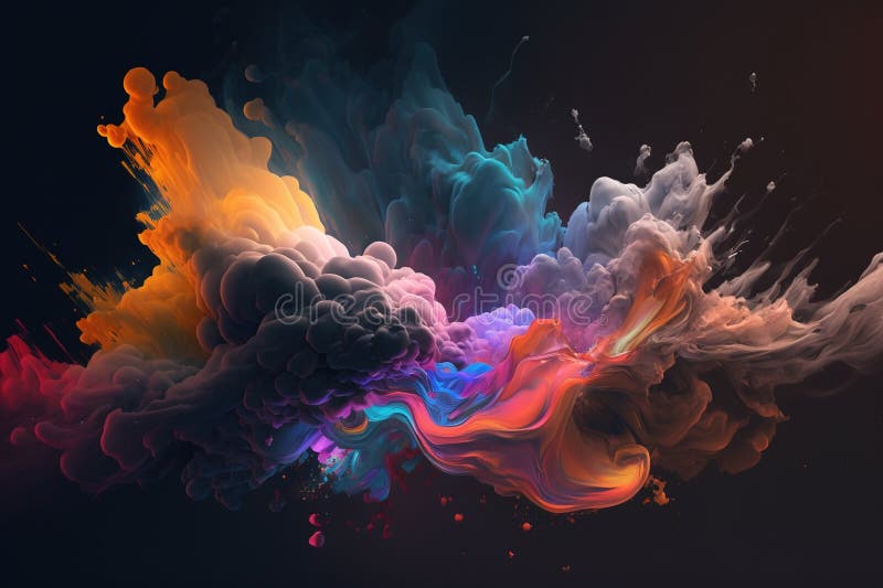 Colour Explosion in a Dark Space. Spatial Sequence Synesthesia Concept ...