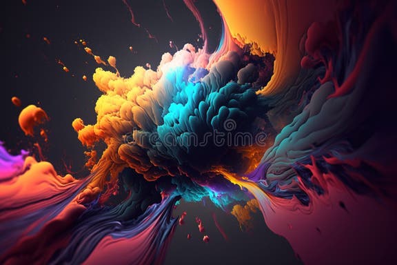 Colour Explosion in a Dark Space. Spatial Sequence Synesthesia Concept ...