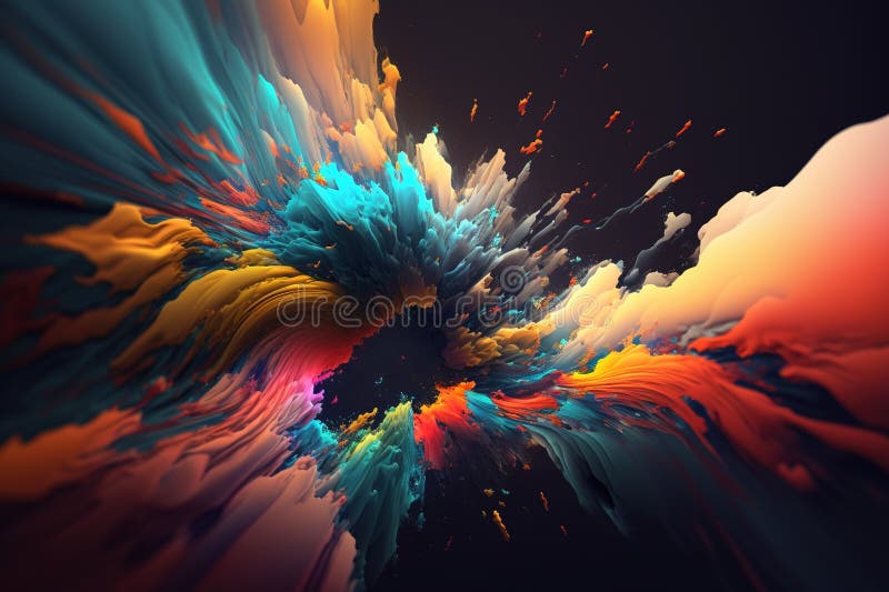 Colour Explosion in a Dark Space. Spatial Sequence Synesthesia Concept ...