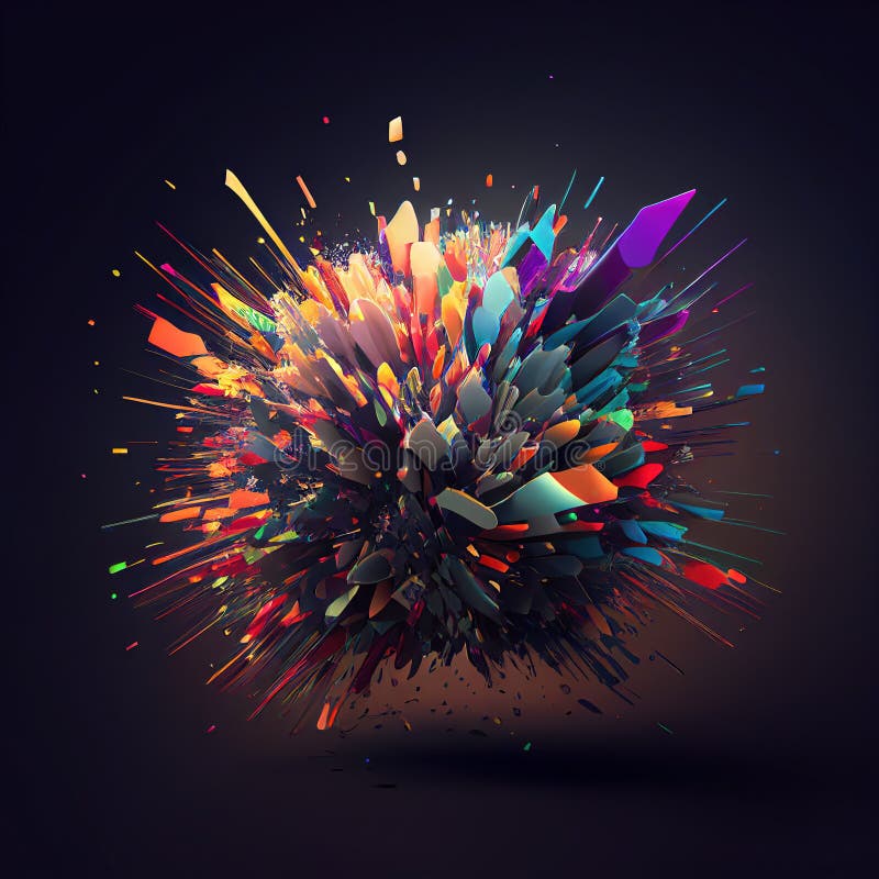 Colour Explosion Illustration Generative AI Stock Illustration ...