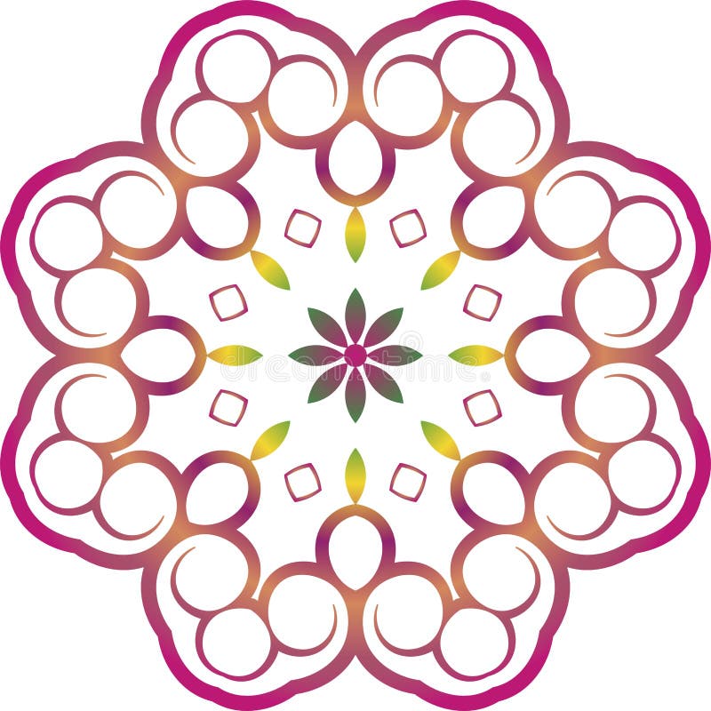 Colour Flower Simple Ornament Stock Vector - Illustration of graphic ...