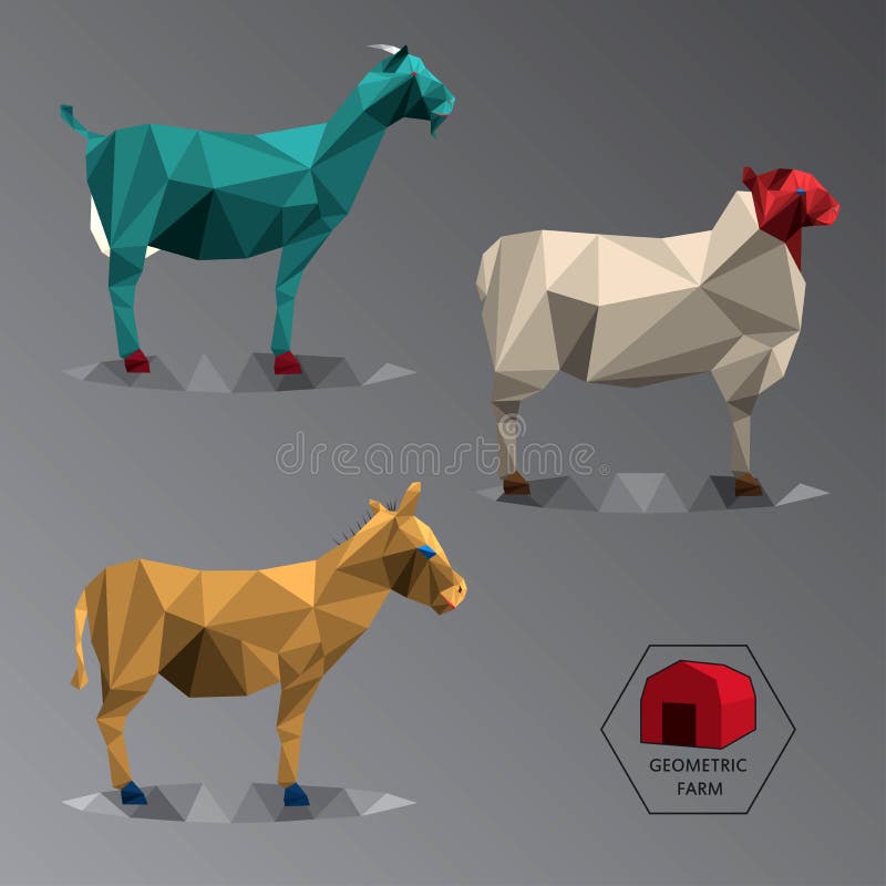 Set of Animals from Polygons. Stock Vector - Illustration of poly ...