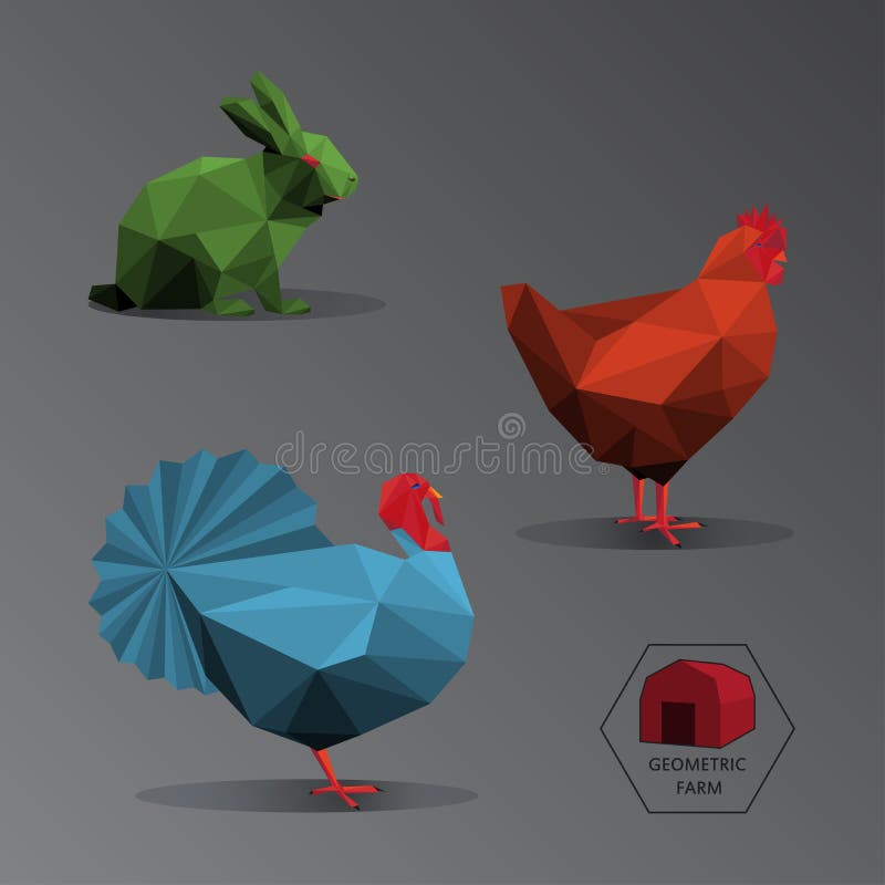 Set of Animals from Polygons. Stock Vector - Illustration of poly ...