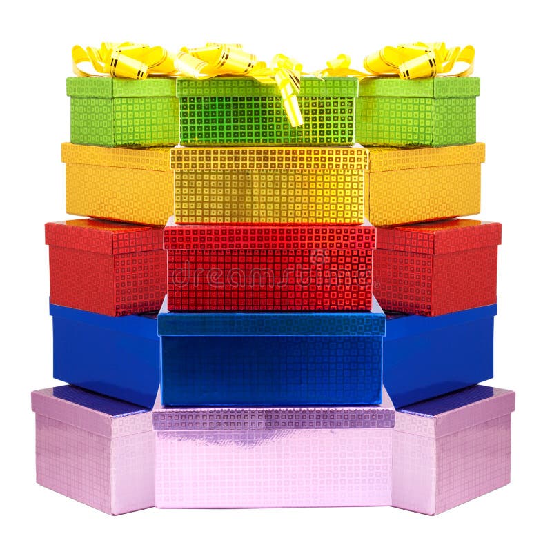 Colour gift boxes stock image. Image of group, variation - 12463357