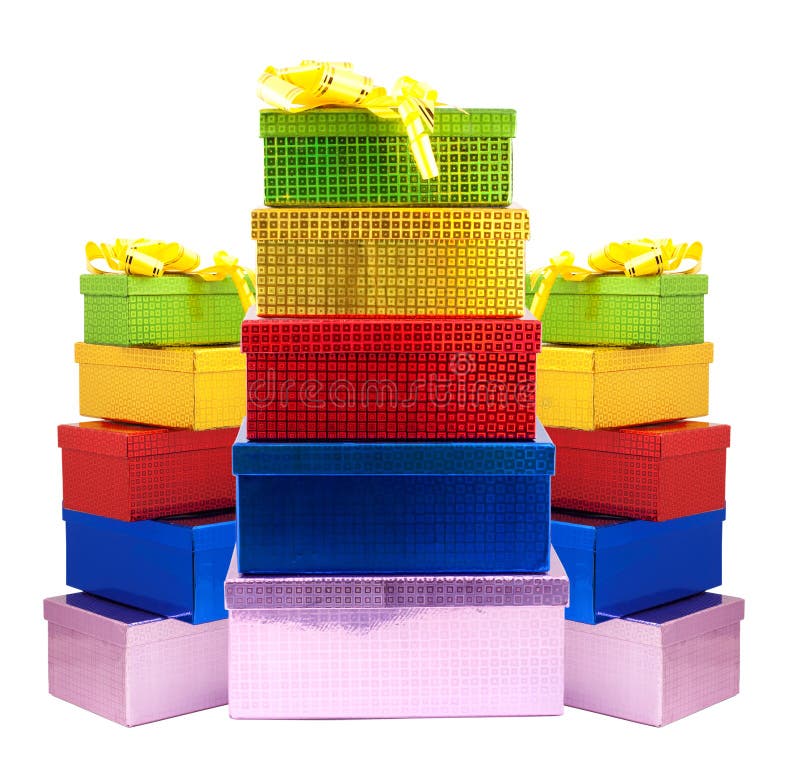 Colour gift boxes stock photo. Image of celebration, giving - 12463394