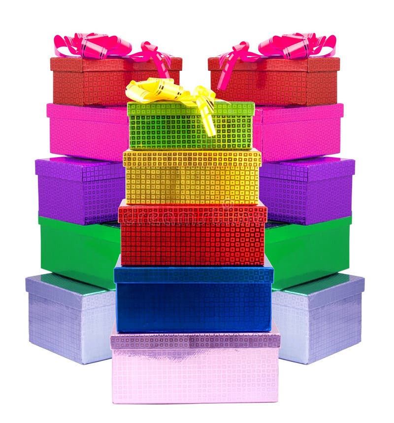 Colour gift boxes stock photo. Image of celebration, giving - 12463394
