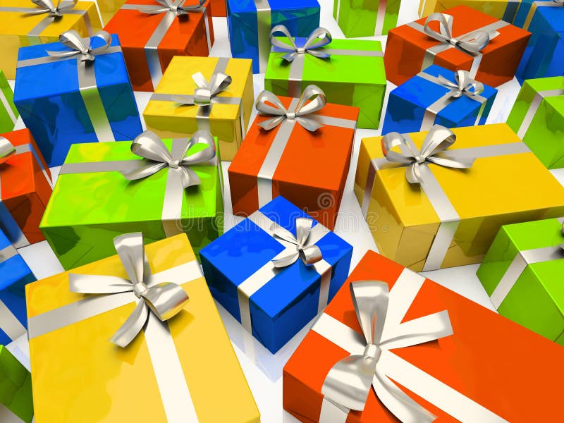 Colour gift boxes stock illustration. Illustration of isolated - 6769962