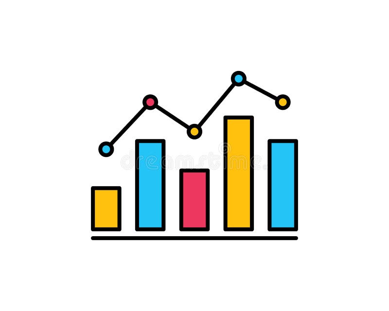 Colour Graph Icon in Trendy Flat Style Isolated on White Background ...