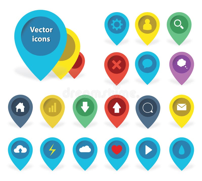 Colour Illustrations of Pointer Icons Stock Illustration - Illustration ...