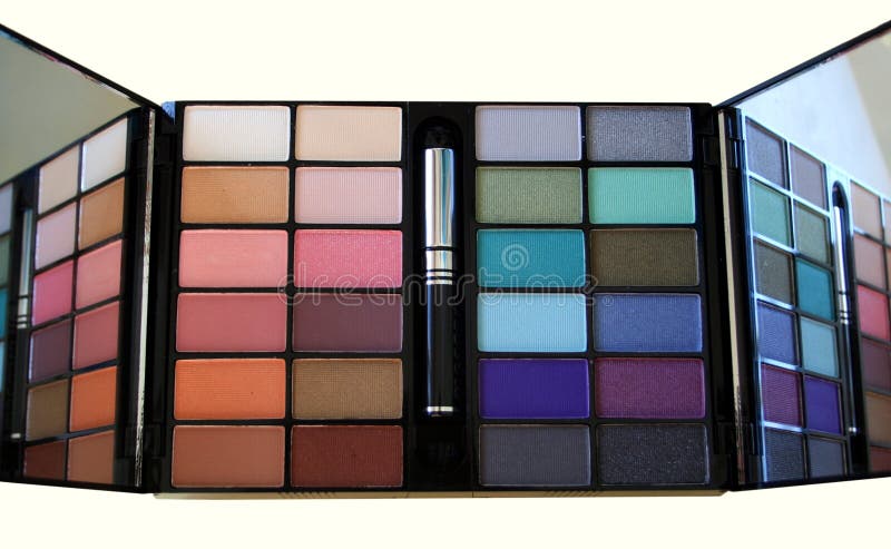 Colour Makeup Palette stock image. Image of palette, brush - 5745281