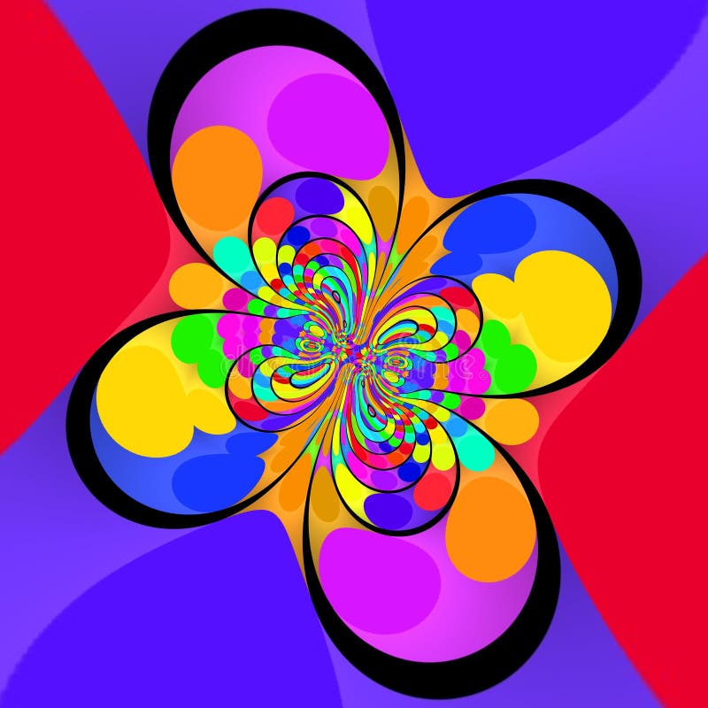 Colour Me Butterfly with All the Rainbow Colours Stock Illustration ...