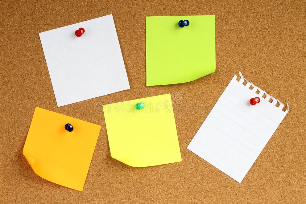 Colour note papers stock image. Image of office, hang - 29367885