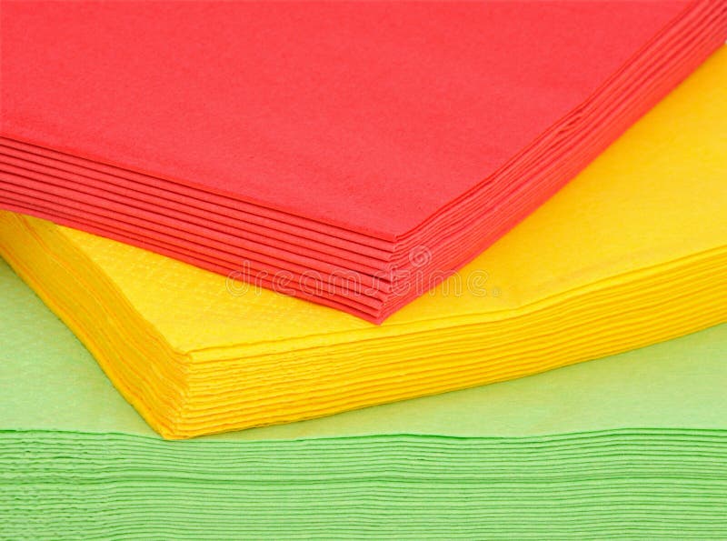 Colour paper napkins stock photo. Image of banquet, paper - 13288332