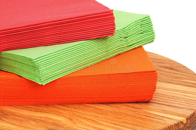 Colour paper napkins stock image. Image of cutting, breadboard - 13360599